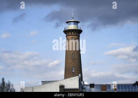 Landmark of Cologne Ehrenfeld, the historic Helios lighthouse and the ...