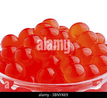 red bubble tea in glass isolated Stock Photo - Alamy