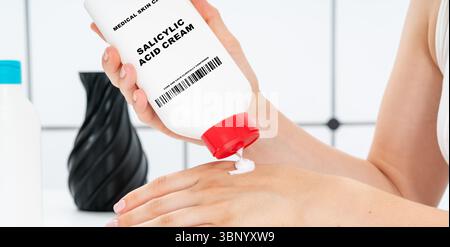 Salicylic acid cream. Targets acne by exfoliating and unclogging pores ...