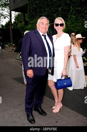 Jason Leonard (left) on day six of the 2025 Wimbledon Championships at ...