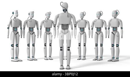 Humanoid robots - training concept - 3D illustration Stock Photo - Alamy