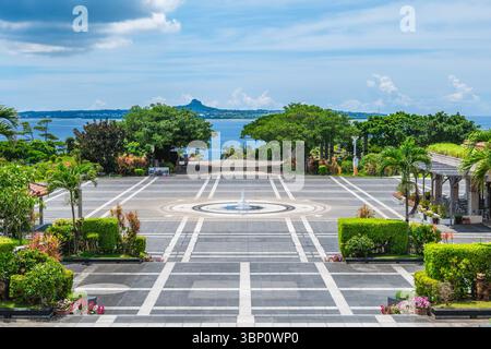 Scenery of Mount Gusuku, aka Tatchu, on the island of Iejima, Okinawa ...
