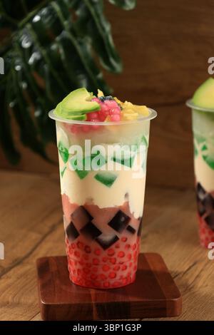 Es Teller Sultan in Plastic Cup, Indonesian Traditional Mix Fruit ...
