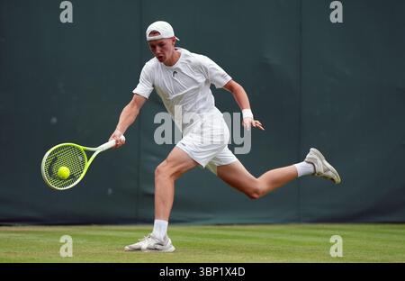 Dylan Davies during his Boys' Singles match against Yannick Theodor ...