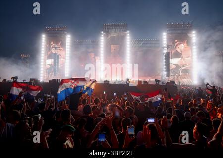 People enjoy the Marko Perkovic Thompson concert at Hipodrom in Sinj ...