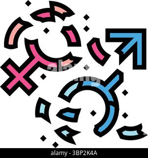 breaking gender stereotypes line icon vector illustration Stock Vector ...