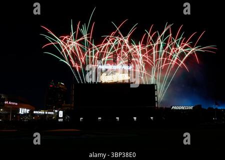 Cleveland, Ohio, USA. 05th July, 2025. Fireworks after the Major League ...