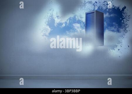 Splash showing server tower Stock Photo - Alamy