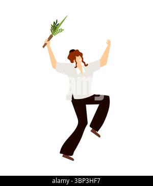 Jewish man dancing Hasidic dance. Man dressed in traditional Jewish ...