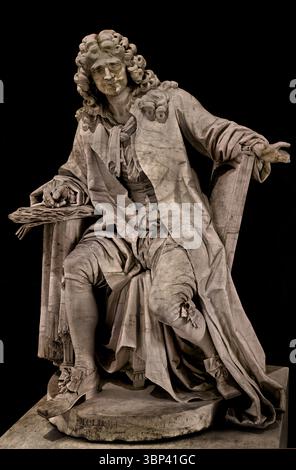 Molière (Jean-Baptiste Poquelin, 1622-1673), portrait painting of the ...