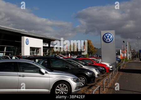Volkswagen VW car dealership corporate sign and logo In Sheffield ...