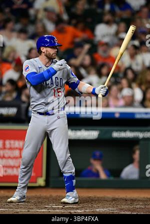 Chicago Cubs' Carson Kelly (15) is greeted in the dugout after hitting ...