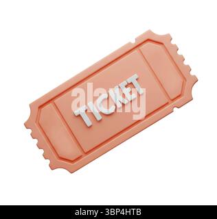 Event Ticket 3D Rendering on Isolated Background Stock Photo - Alamy