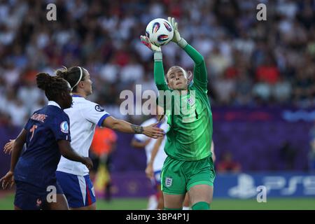 Hannah Hampton (1 England) during the UEFA Womens EURO 2025 Semi-finals match between England ...
