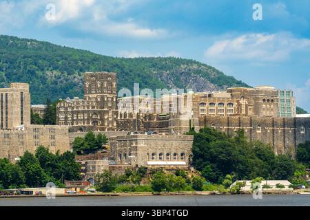 Garrison, NY - US - Jul 3, 2025 From Garrison Train Station, a clear ...