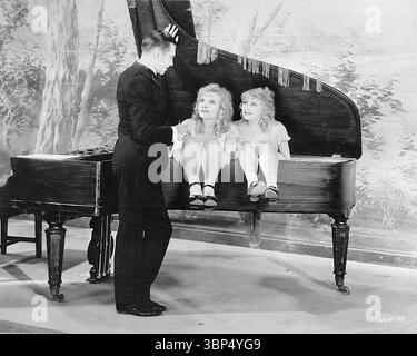 Rosetta Duncan, Vivian Duncan, Lawrence Gray (at piano), on-set of the ...