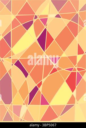 abstract vector stained-glass mosaic background - green and brown Stock ...