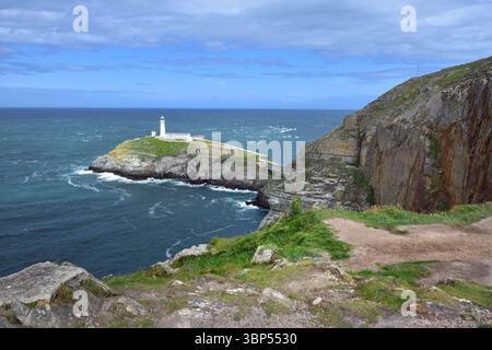 The bird colonies and the South Stack Light house Stock Photo - Alamy