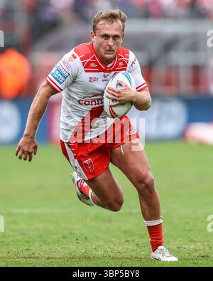 Jez Litten of Hull KR breaks with the ball during the Betfred Challenge ...