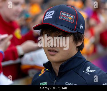 Red Bull Racing driver Yuki Tsunoda on action in Yas marina ...