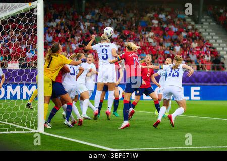 13 (FIN) - Oona Siren, 9 (DEN) - Amalie Vangsgaard. UEFA Womens Nation League Playoff - Nations ...