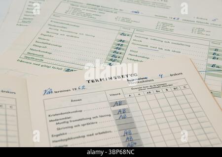 Swedish Old fashion School grades late 1950s early 1960s Stock Photo ...