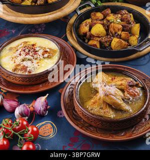 Georgian traditional dish with potatoes and cheese, Tashmijabi Stock ...