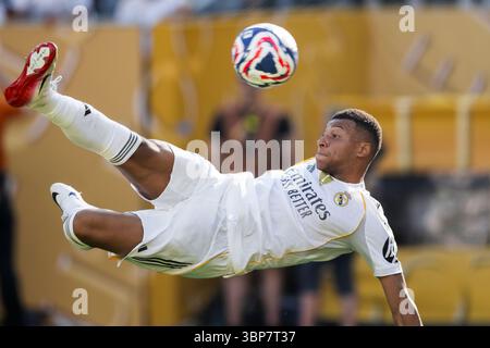 Kylian Mbappe scores a goal during the FIFA World Cup 2026, Qualifiers, Group D football match ...