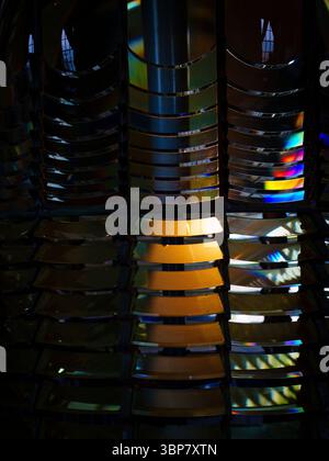 Close-Up Abstract Photo of Fresnel Lens with Colorful Light Reflections ...