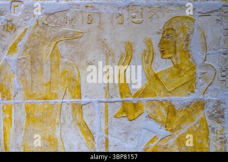 Tomb of Maia and Meryt at Saqqara: Maya and her wife Meryt pay homage ...