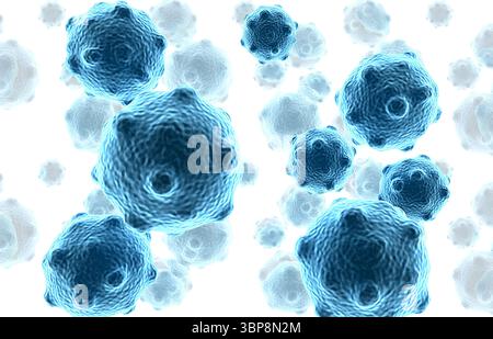 3D medical background with abstract virus cells on low poly design ...