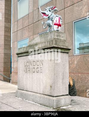 Iconic dragon symbol of the City of London,UK, proudly displayed as ...