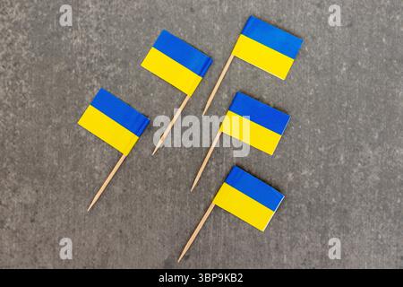 Small national flags of the Ukraine on a white background Stock Photo ...
