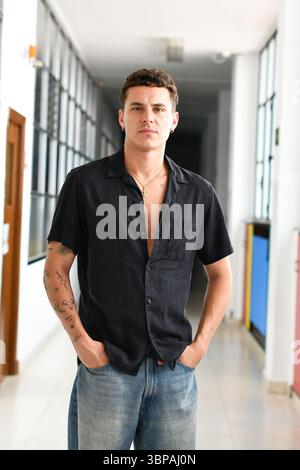 Spanish actor Aron Piper poses during the portrait session during the ...