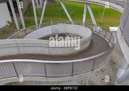 Modern Concrete Structure Curved Ramp for Bikes at City Park Stock ...