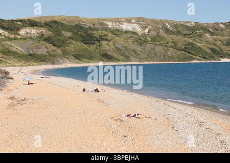 Ringstead Bay. Unspoilt beach, farmland and cliffs on the Jurassic ...