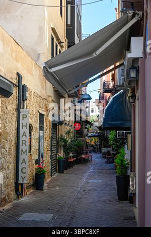 CHANIA, CRETE - APRIL 20, 2025: Narrow street in the Old Town Stock ...