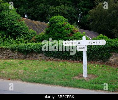Old signposts against green background Hotham East Yorkshire UK July ...