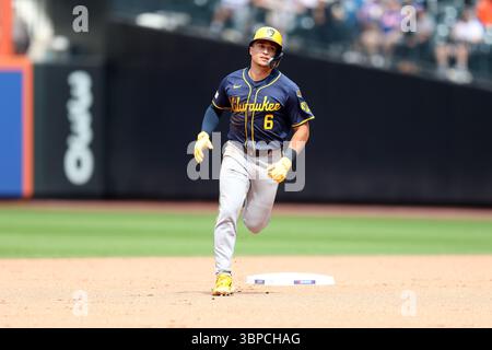Milwaukee Brewers' Isaac Collins at bat against the St. Louis Cardinals ...