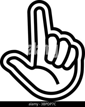 one hand operation line icon vector illustration Stock Vector Image ...