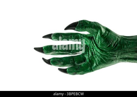 Green monster hand isolated on white background with clipping path ...