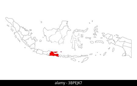 Indonesia detailed East Java map shape, Flat web graphic concept icon ...