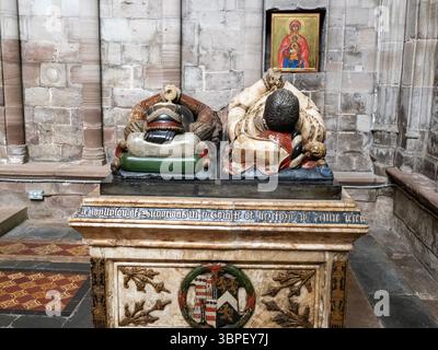 A sarcophagus of Alexander Denton and his wife Anne, and their baby in ...