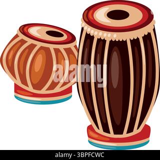 Indian classical tabla drum pair percussion traditional wooden beat ...