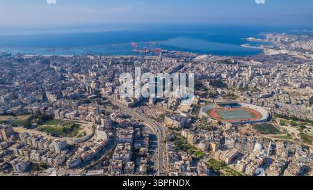 Aerial view of Latakia city, where massive wildfires are sweeping ...