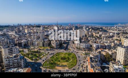 Aerial view of Latakia city, where massive wildfires are sweeping ...