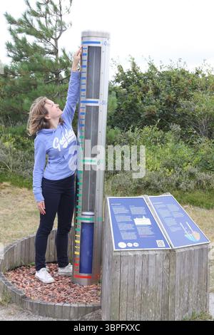Netherlands, A groundwater meter on the Dutch island of Vlieland ...