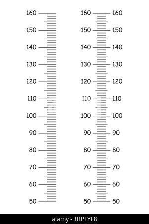 Kids height chart from 50 to 170 centimeters. Template for wall growth ...