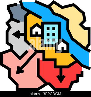 expansion of city borders map line icon vector illustration Stock ...