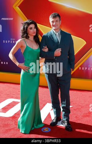 Actress Tania Raymonde and actor Nathan Fillion attend the Premiere of ...